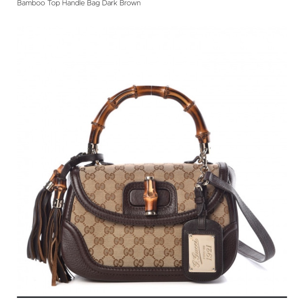 Authentic Gucci Monogram Medium Top Handle Bag In Dar… - Gem